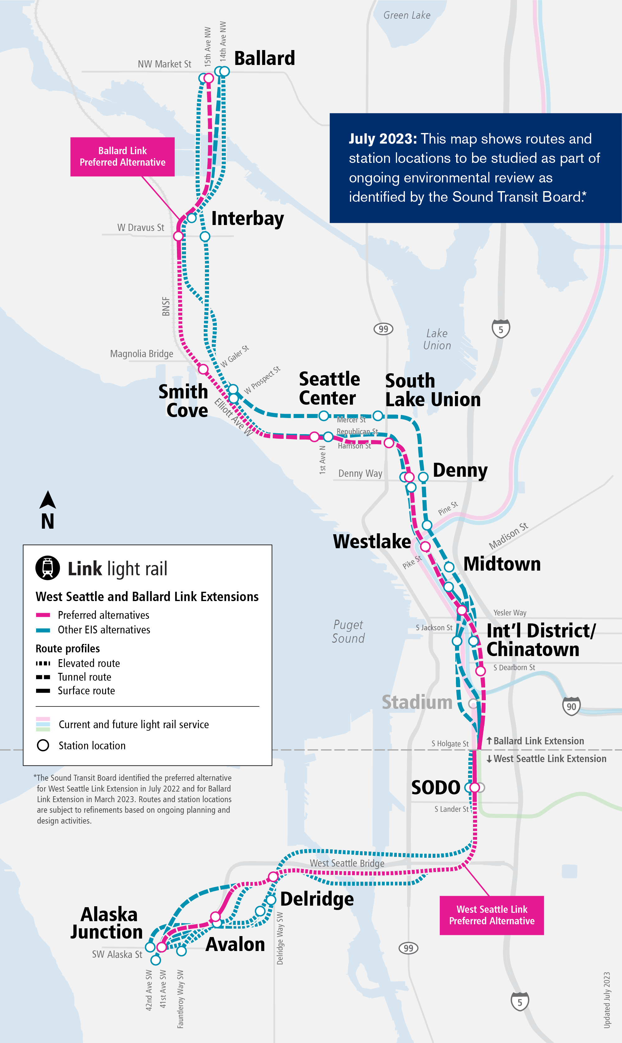 West Seattle and Ballard Link Extensions | Project map and summary ...