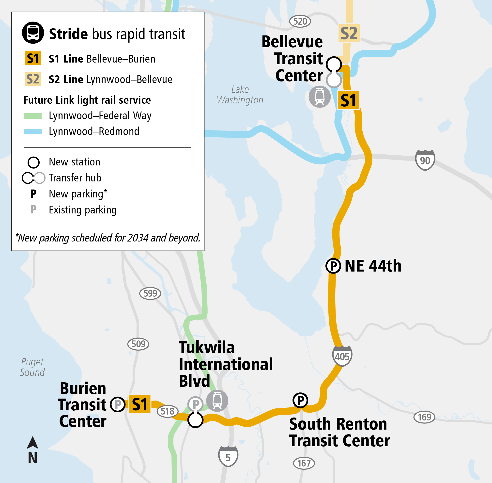 Stride S1 Line | Project map and summary | Sound Transit