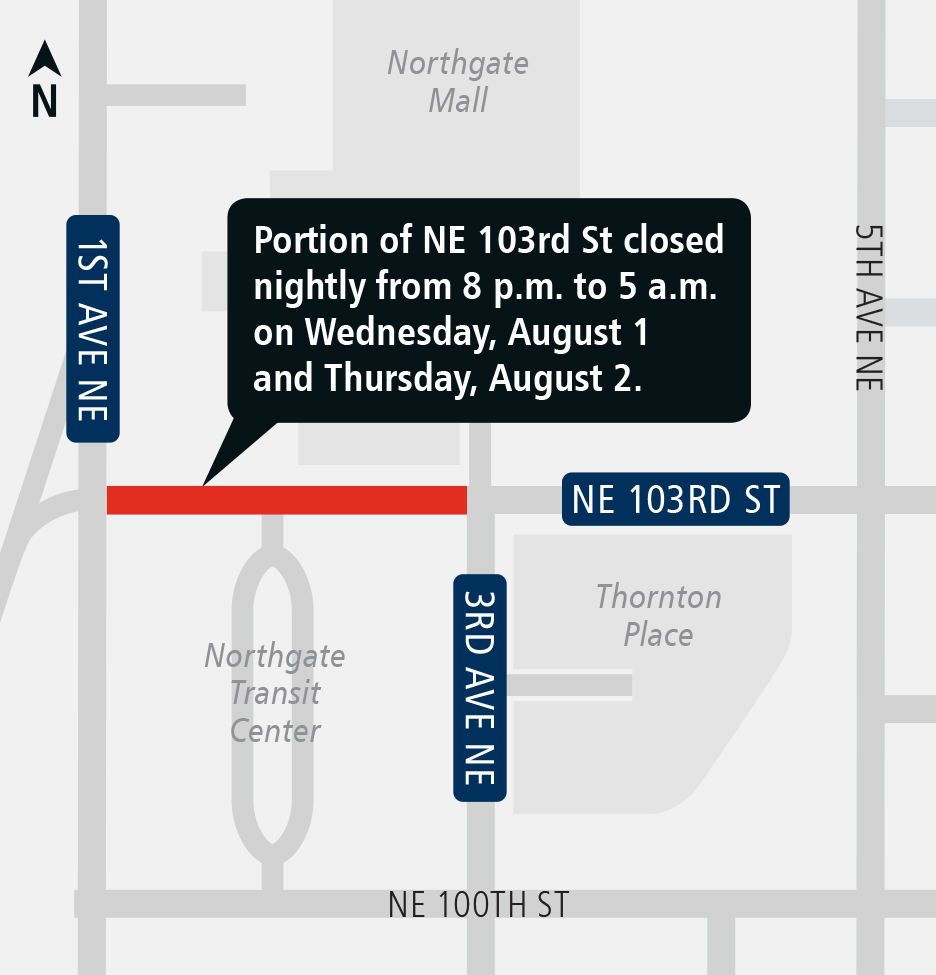 Nighttime closure of NE 103rd street between 1st Avenue NE and 3rd ...
